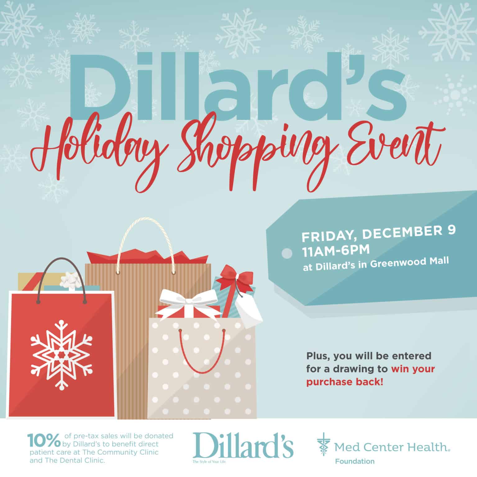 Dillard’s Holiday Gift Card & Shopping Event is Friday! – Med Center Health