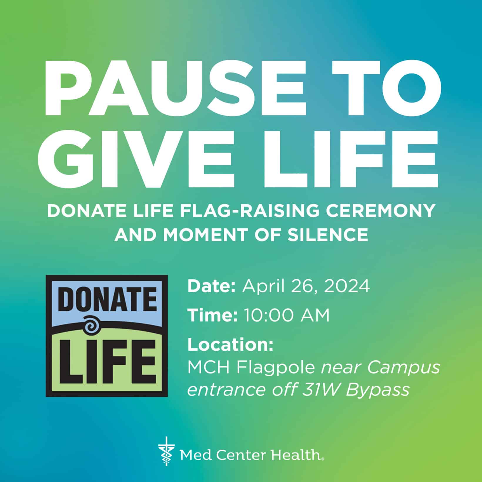 MCBG hosting a Donate Life flag raising ceremony and moment of silence ...