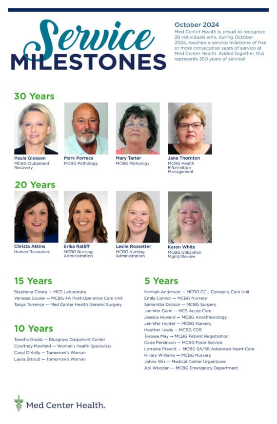 Service Milestones – October 2024 – Med Center Health